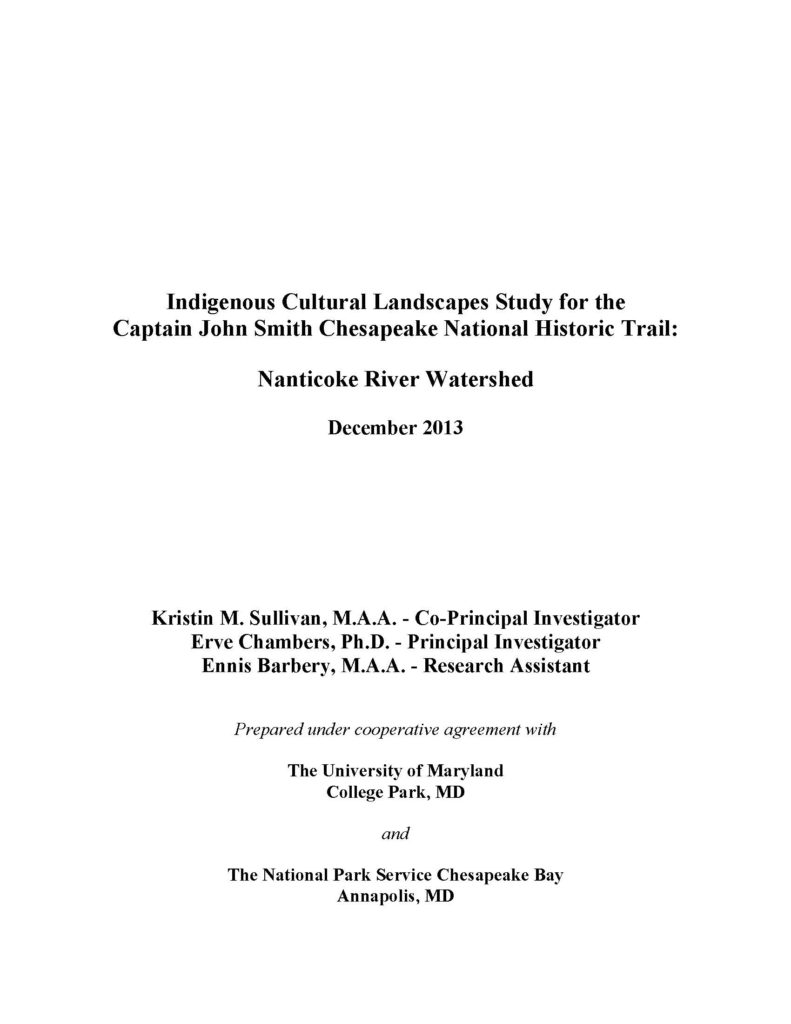 Indigenous Cultural Landscapes - Chesapeake Conservancy